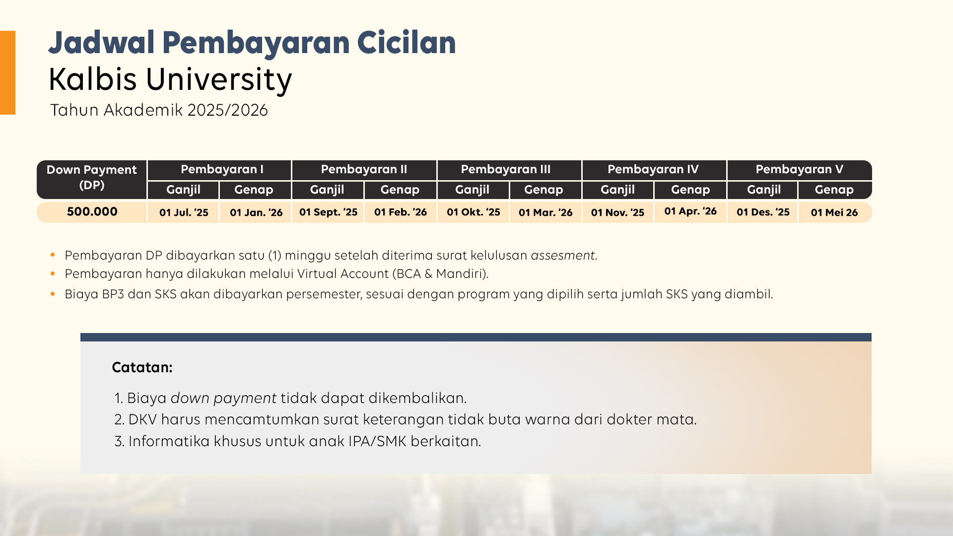 Pendaftaran S1 - Kalbis University